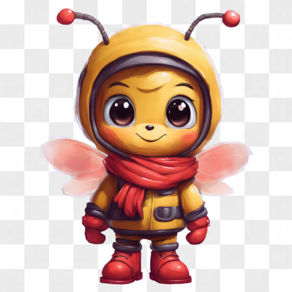 Download Cute Bee Character in a Hooded Jacket Cartoons Online ...