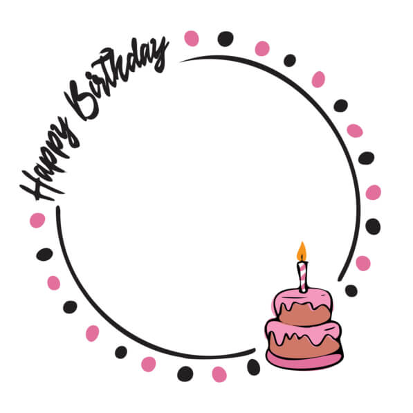 Download Happy Birthday Design with Cake Frames Online - Creative Fabrica
