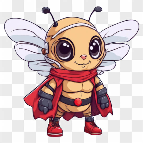 Download Cute Cartoon Bee Character in Heroic Outfit Cartoons Online ...