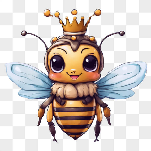 Download Whimsical Cartoon Bee with Crown Cartoons Online - Creative ...