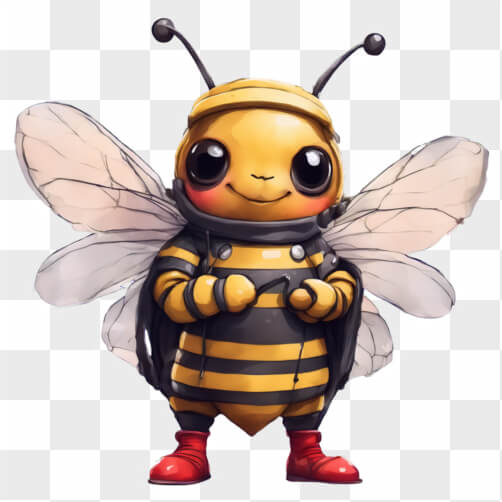 Download Cartoon Bee with Glasses and Flowers at Microscope Cartoons ...
