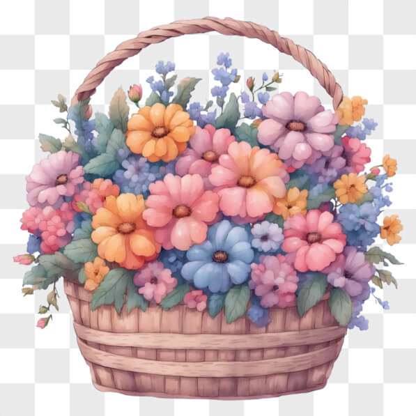 Download Colorful Flower Basket Cartoons Online - Creative Fabrica