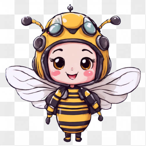 Download Cartoon Bee with Glasses and Flowers at Microscope Cartoons ...