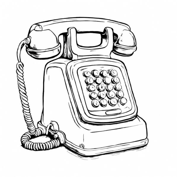 Download Vintage Rotary Telephone Sketch Coloring pages Online ...