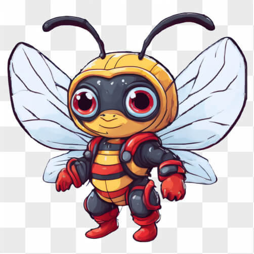 Download Cartoon Bee with Glasses and Flowers at Microscope Cartoons ...