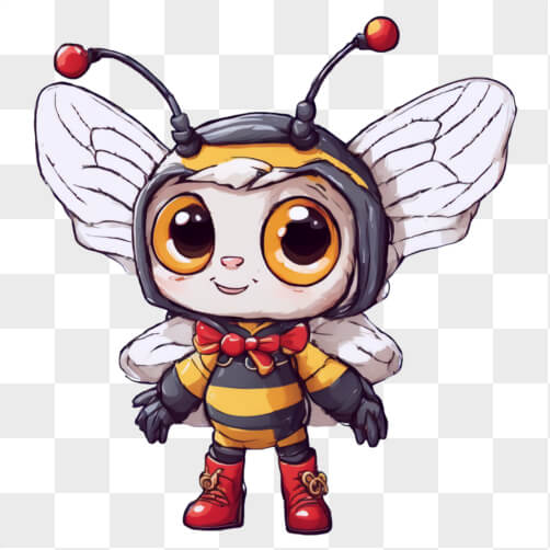Download Cartoon Bee with Glasses and Flowers at Microscope Cartoons ...