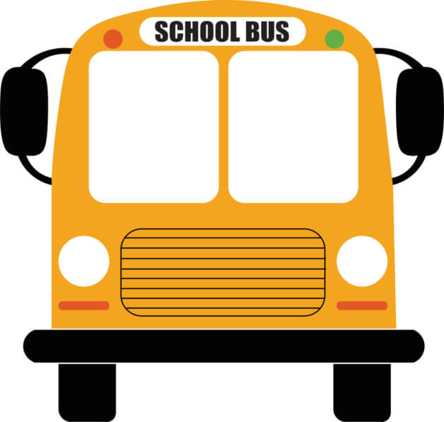 Download Front view of a stylized yellow school bus Frames Online ...
