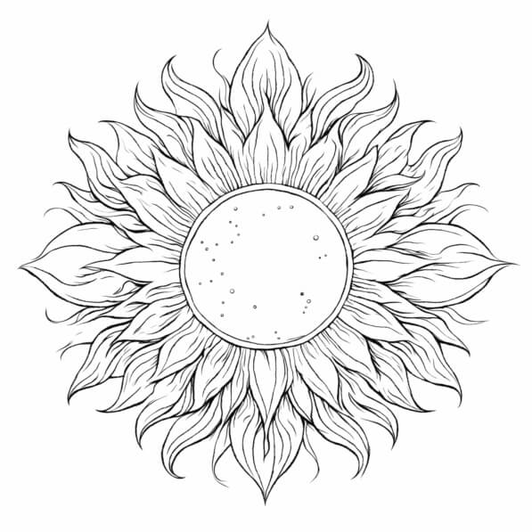 Descarga Diseño de Sol Estilizado Páginas para colorear En Línea ...