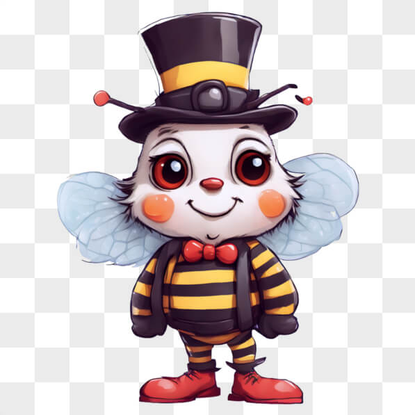 Download Cheerful Cartoon Bee Character Cartoons Online - Creative Fabrica