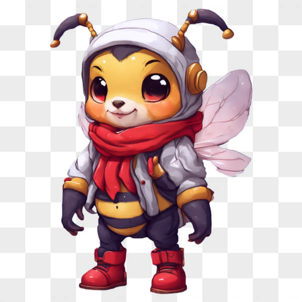 Download Cute Bee-Panda Character in Casual Outfit Cartoons Online ...