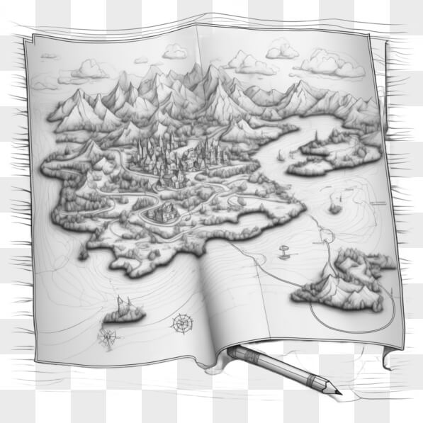 Download Illustrated Fantasy Map Sketches Online - Creative Fabrica