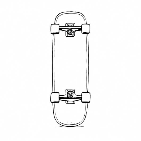 Descarga Ilustración de Patineta en Arte Lineal Páginas para colorear ...