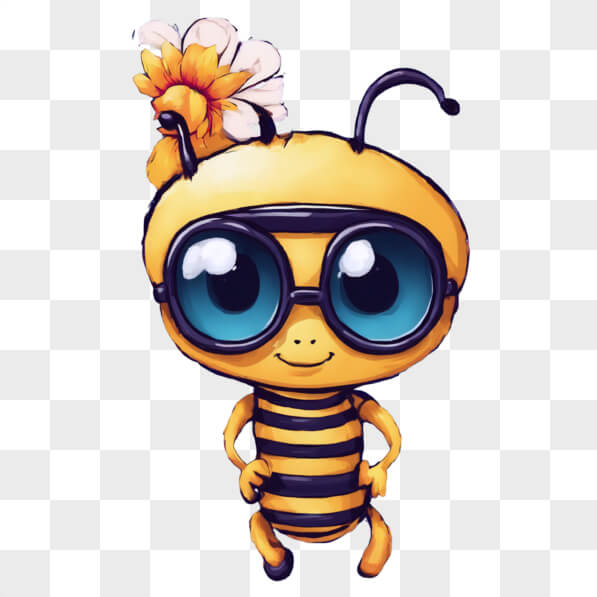Download Vrolijk Cartoon Bijenpersonage met Zonnebril Cartoons online ...