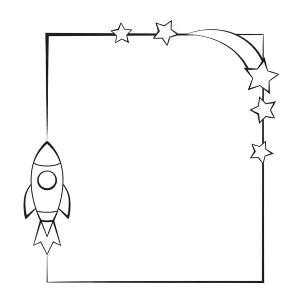 Download Rocket Launch with Stars and Moon Frames Online - Creative Fabrica