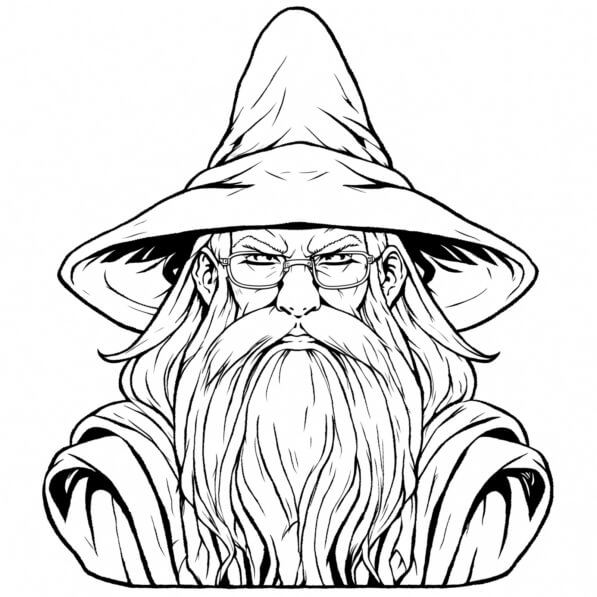 Descarga Personaje de Mago Ilustrado Páginas para colorear En Línea ...