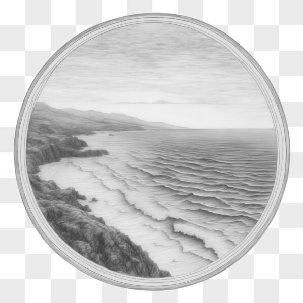 Download Coastal Landscape Pencil Drawing Sketches Online - Creative ...
