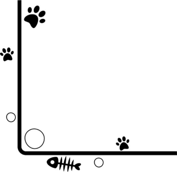 Download Minimalist Pet Design with Paw Prints and Fish Bone Borders ...