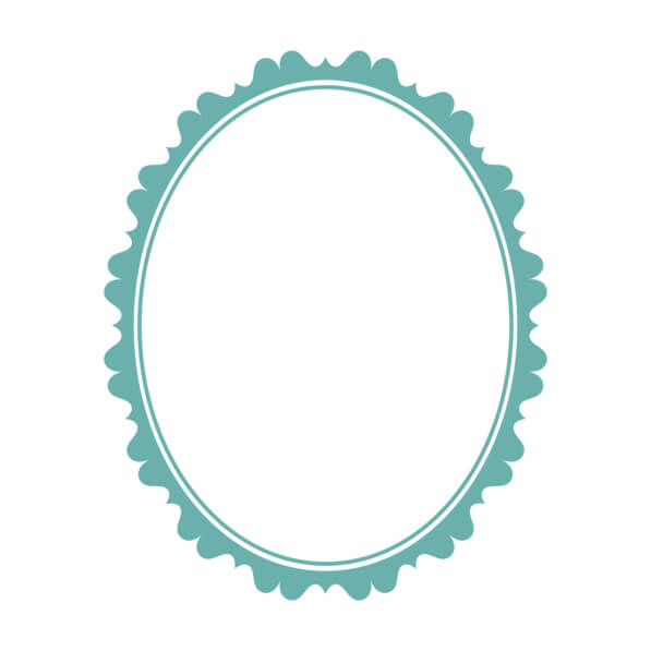 Download Scalloped Oval Frame in Teal Color Frames Online - Creative ...