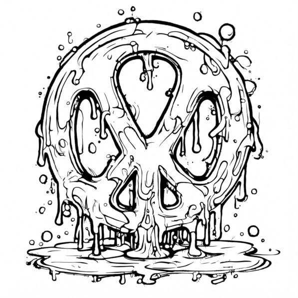 Download Melting Peace Symbol Coloring pages Online - Creative Fabrica