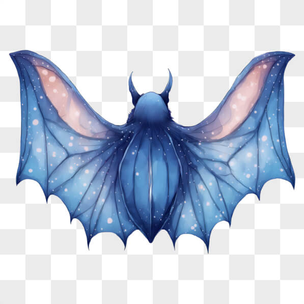 Download Illustrated Blue Bat with Starry Wings Cartoons Online ...