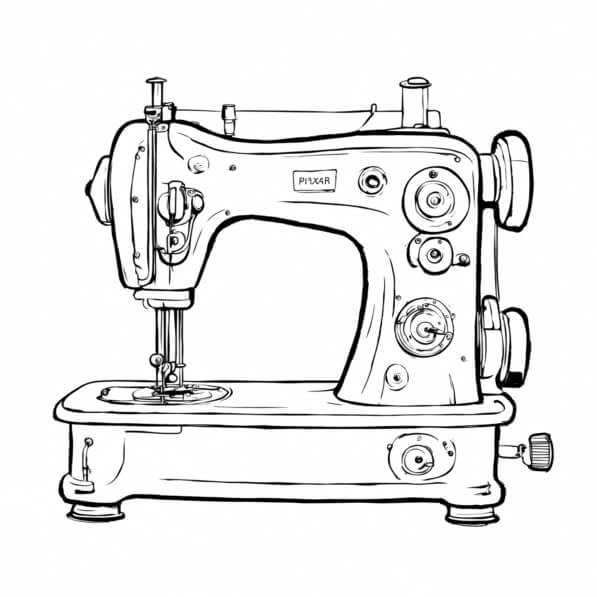 Download Artistieke Illustratie van een Vintage Naaimachine Kleurplaten ...