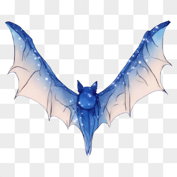 Download Illustrated Blue Bat with Sparkling Wings Cartoons Online ...