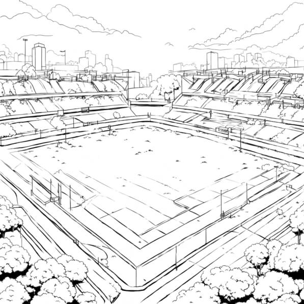Download Empty Sports Stadium with Open Field Coloring pages Online ...