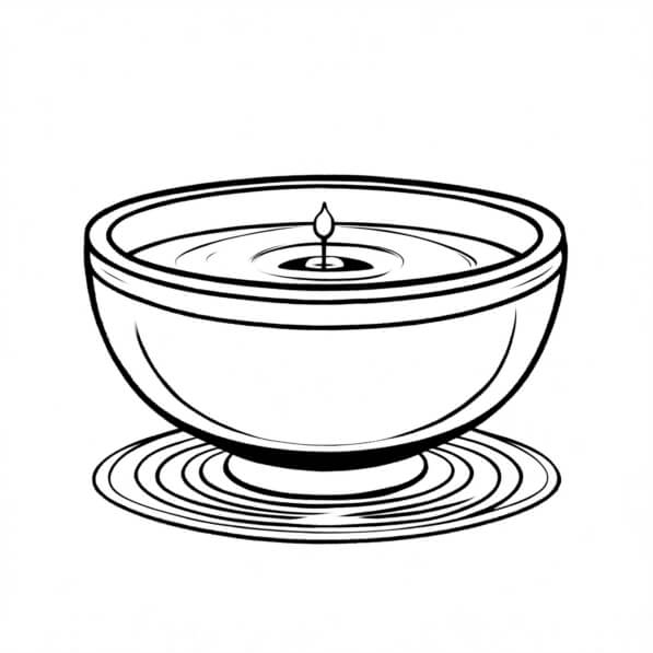 Download Floating Candle in Water Bowl Coloring pages Online - Creative ...