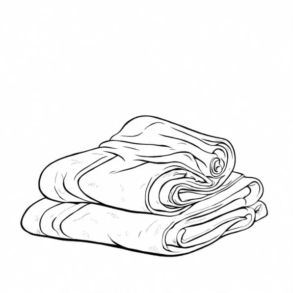 Download Stacked Towels in Line Drawing Style Coloring pages Online ...