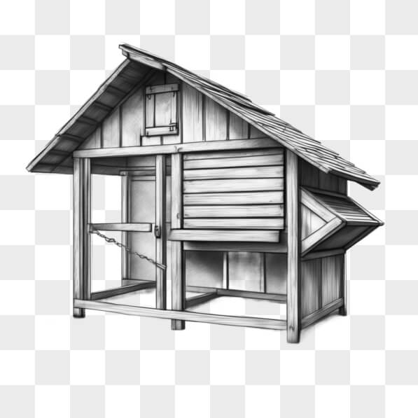 Baixe Ilustração de um Galinheiro de Madeira Sketches - Creative Fabrica