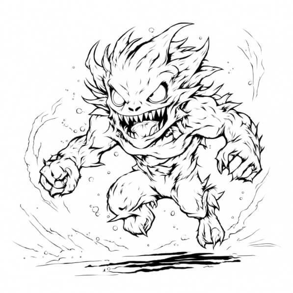 Download Dynamic Monster Illustration Coloring pages Online - Creative ...