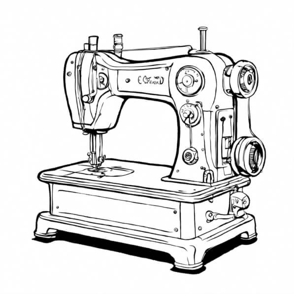 Download Vintage Sewing Machine Illustration Coloring pages Online ...