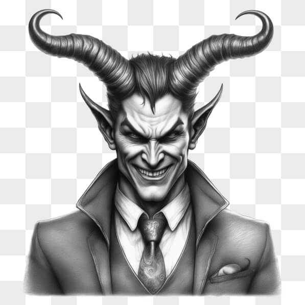Download Demonic Character with Horns Sketches Online - Creative Fabrica