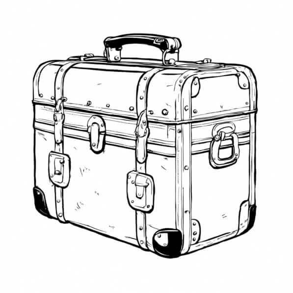 Download Vintage Suitcase Illustration Coloring pages Online - Creative ...