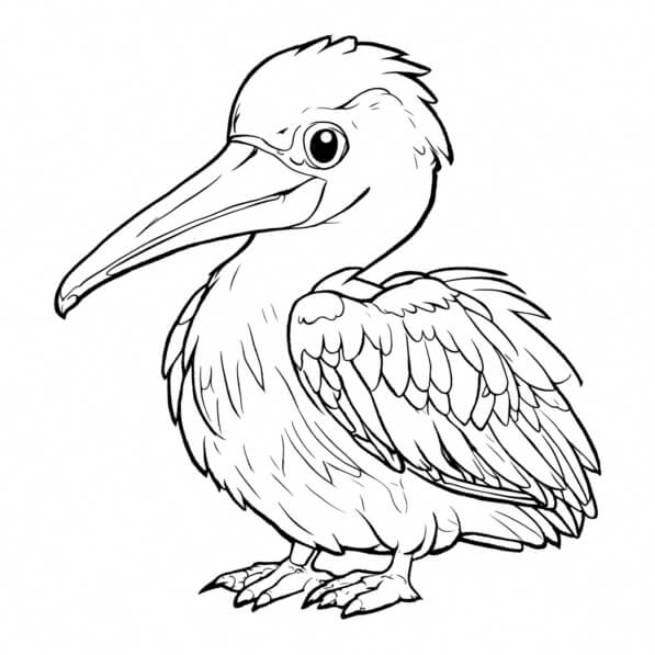 Download Outline Drawing of a Pelican Coloring pages Online - Creative ...