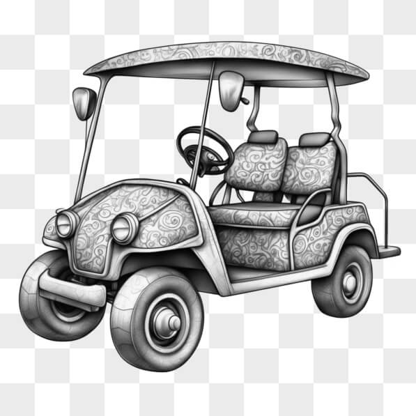 Download Stylized Golf Cart with Intricate Patterns Sketches Online ...