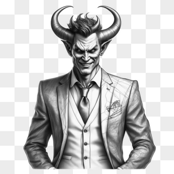 Download Stylized Demon Character in Suit Sketches Online - Creative ...