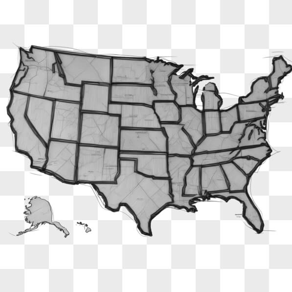 Download Stylized Outline of the United States Map Sketches Online ...