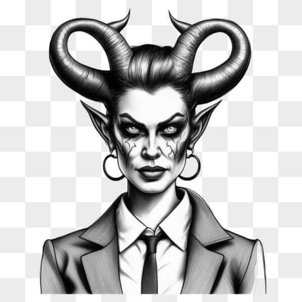 Download Stylized Horned Character in Suit Sketches Online - Creative ...