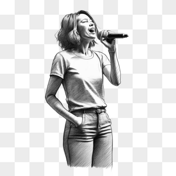 Download Passionate Singer Performing on Stage Sketches Online ...