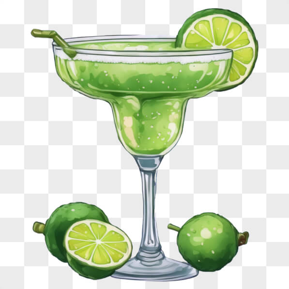 Download Frozen Margarita with Lime Garnish Cartoons Online - Creative ...
