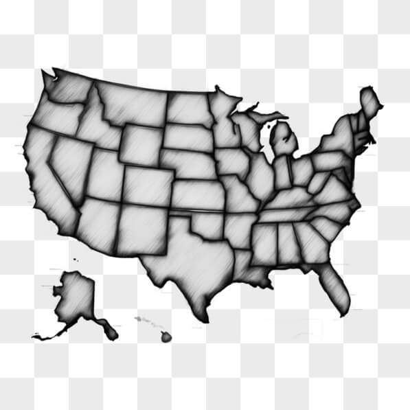 Download Artistic Hand-Drawn Map of the United States Sketches Online ...