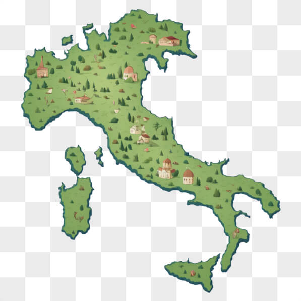 Download Whimsical Map of Italy Cartoons Online - Creative Fabrica