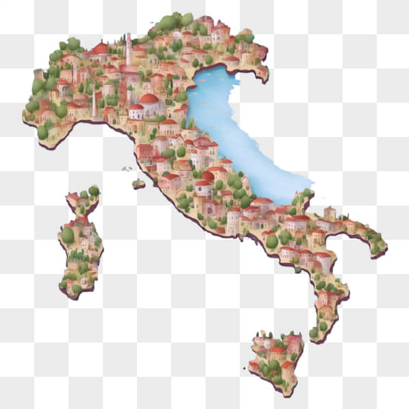 Download Whimsical Map of Italy Cartoons Online - Creative Fabrica