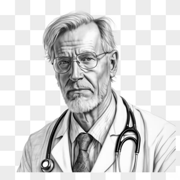 Download Portrait of a Male Doctor Sketches Online - Creative Fabrica