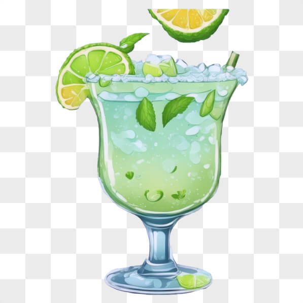 Download Refreshing Cocktail with Lime and Mint Cartoons Online ...