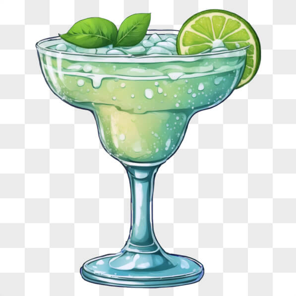 Download Refreshing Green Cocktail with Mint and Lime Cartoons Online ...