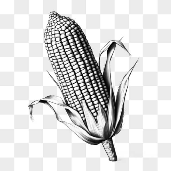 Clip Art De Mazorca De Maíz En Blanco Y Negro Elegante Negro Y Blanco