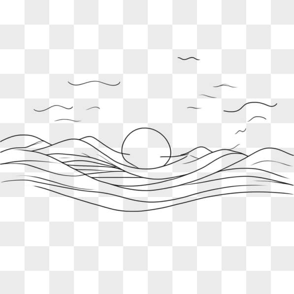 Download Minimalist Landscape Line Drawing Sketches Online - Creative ...