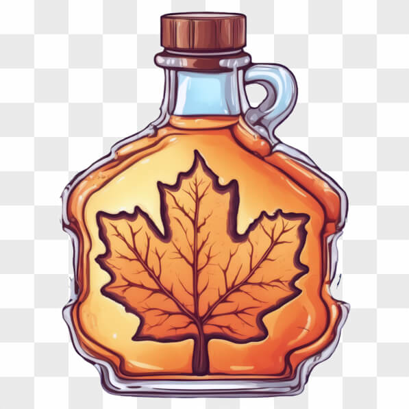 Download Maple Syrup Bottle with Leaf Design Cartoons Online - Creative ...
